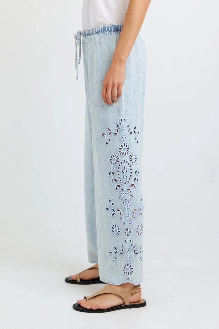 Side Embroidered Beach Pant | Love, JUDE Clothing